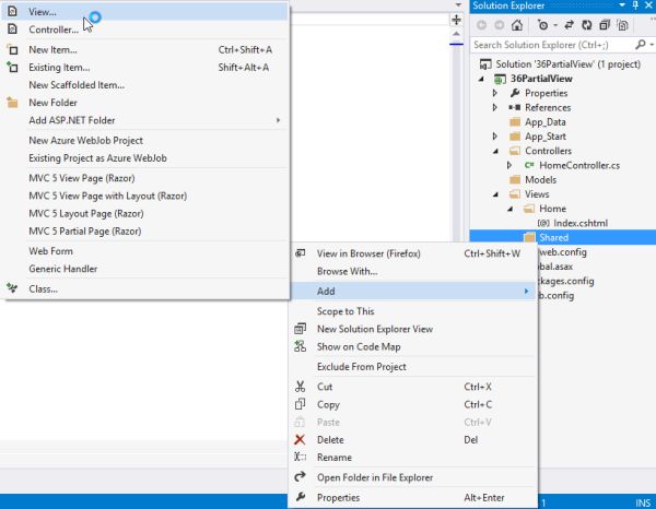 Partial View Sample In Mvc Day 35